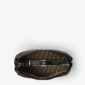 Fendi My Peekaboo Large Black Cuoio Romano Leather And Ff Split-leather Bag